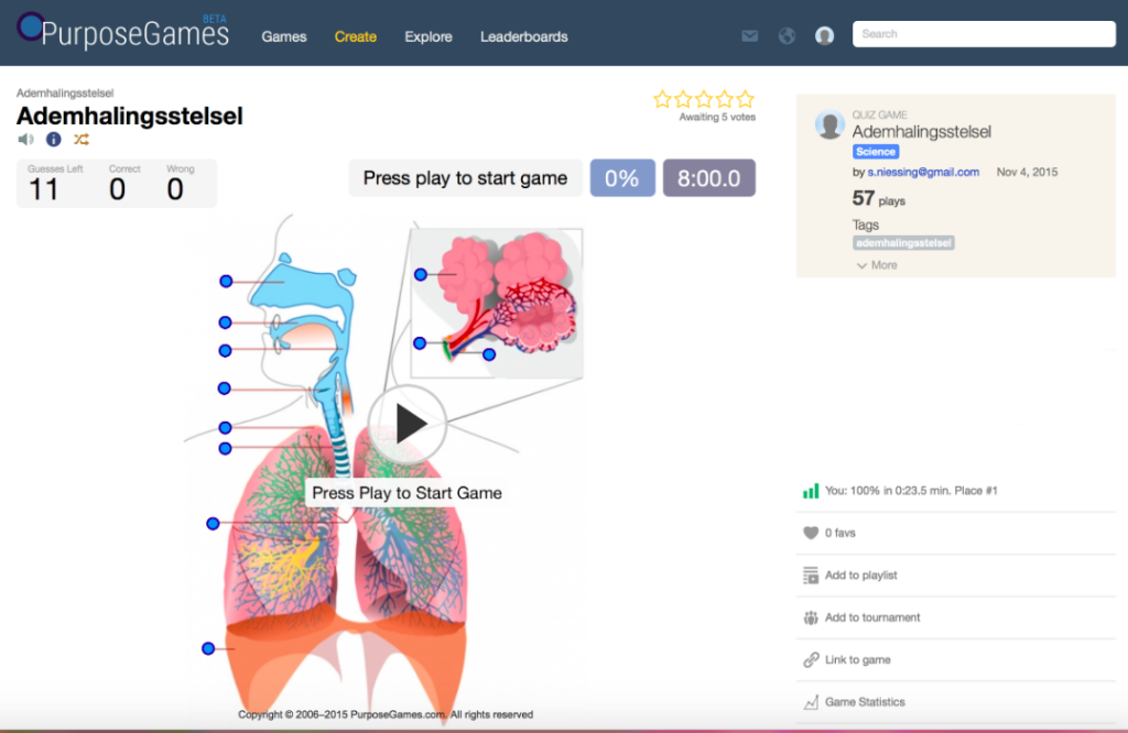Tool: PurposeGames - Reisgids Digitaal Leermateriaal