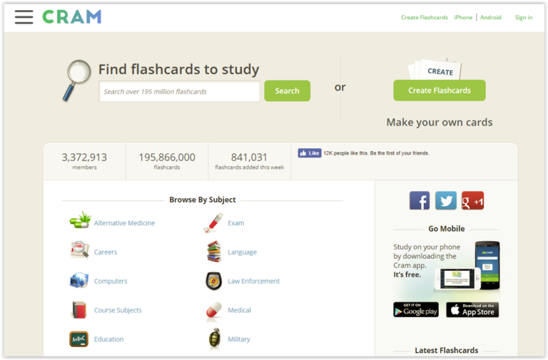 Tool: Cram.com - Reisgids Digitaal Leermateriaal