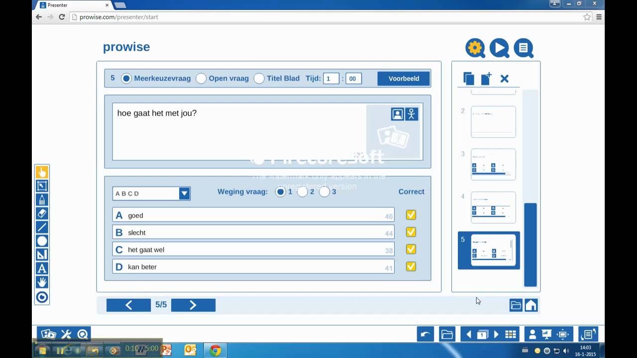 Tool: Prowise ProQuiz - Reisgids Digitaal Leermateriaal